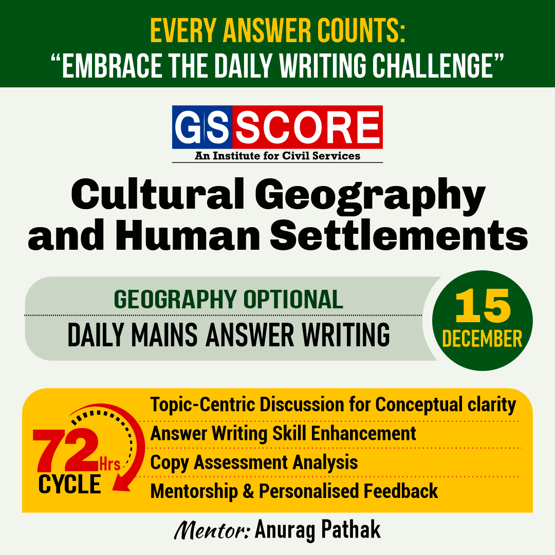 Geography Optional (Cultural Geography and Human Settlements) by Anurag ...