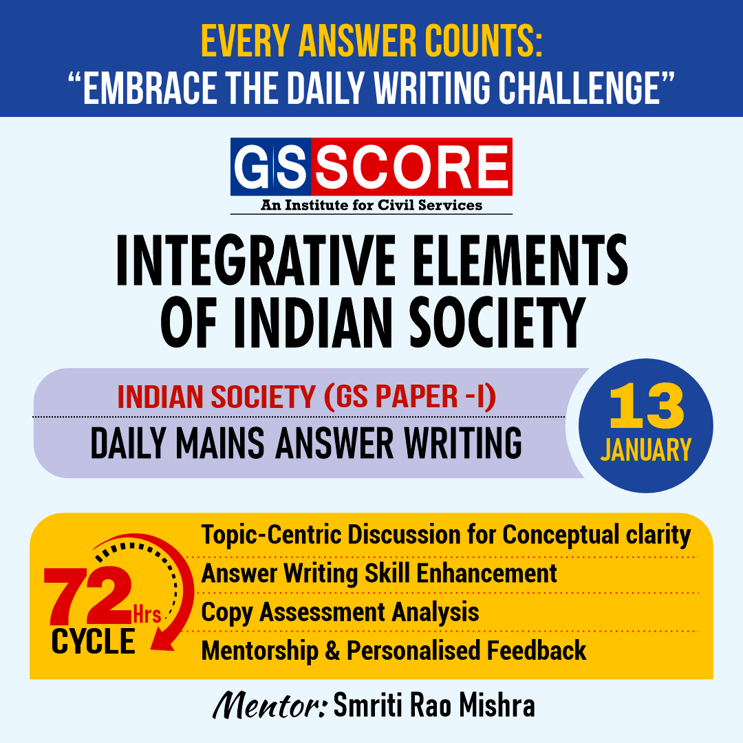 Indian Society Integrative Elements Of Indian Society By Smriti Rao Mishra Gs Score